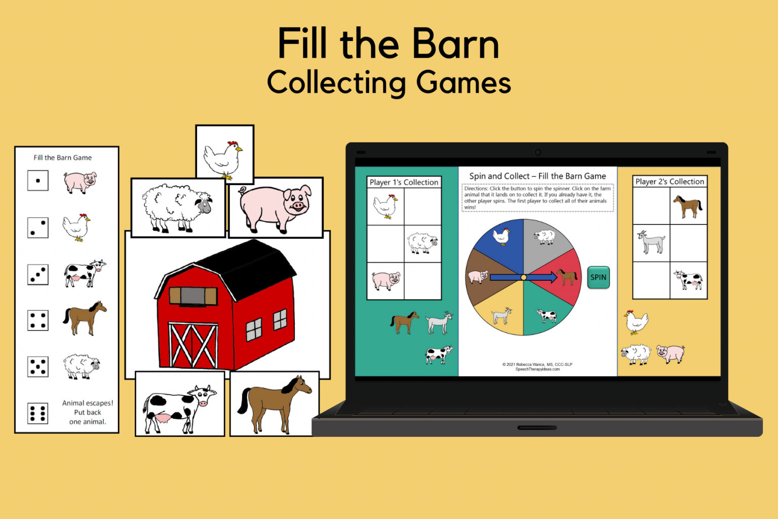 Fill the Barn Collecting Games | Speech Therapy Ideas