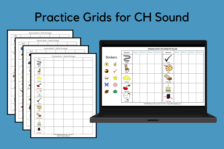 Practice Grids for CH Sound | Speech Therapy Ideas