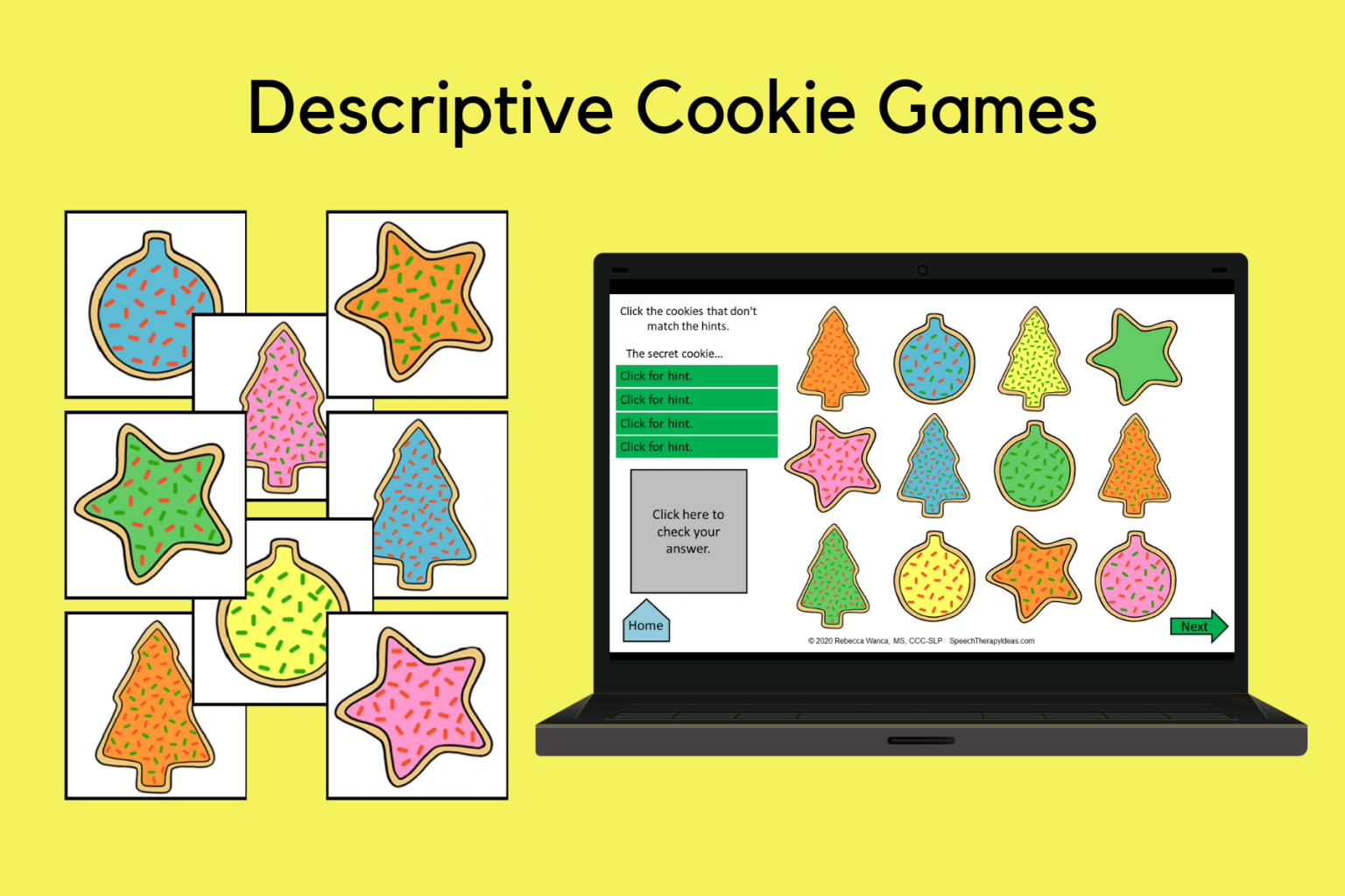 Descriptive Cookie Games | Speech Therapy Ideas