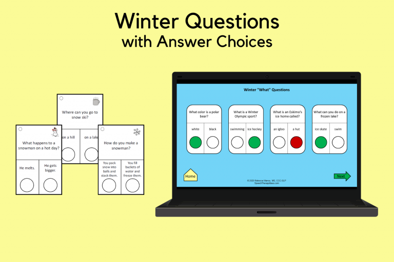 Winter Questions with Answer Choices | Speech Therapy Ideas