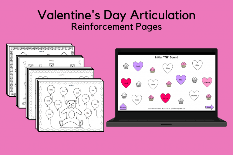 Valentine’s Day Articulation Reinforcement Pages | Speech Therapy Ideas