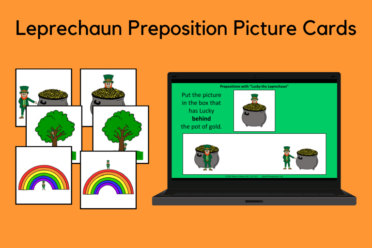 Leprechaun Preposition Picture Cards | Speech Therapy Ideas