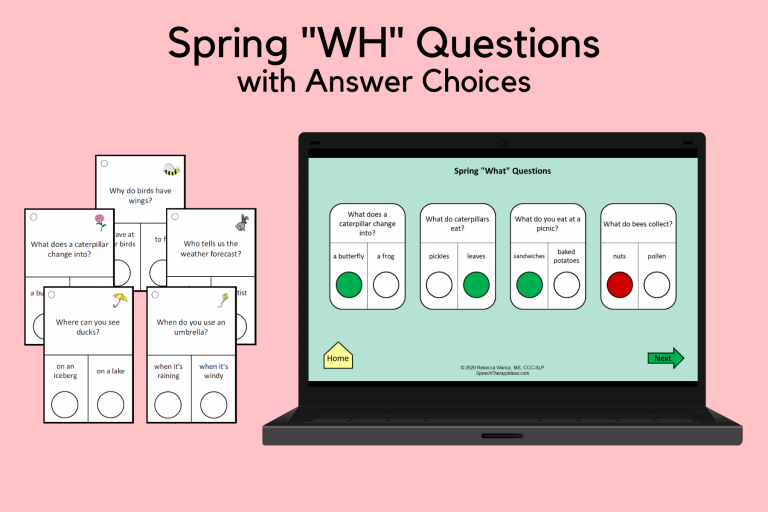 Spring “WH” Questions with Answer Choices | Speech Therapy Ideas