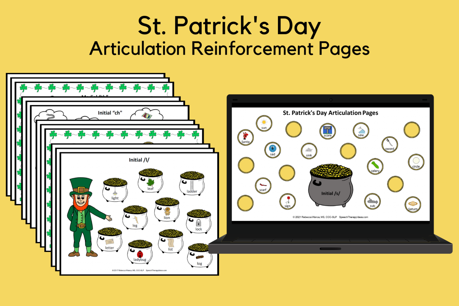 St. Patrick’s Day Articulation Reinforcement Pages | Speech Therapy Ideas