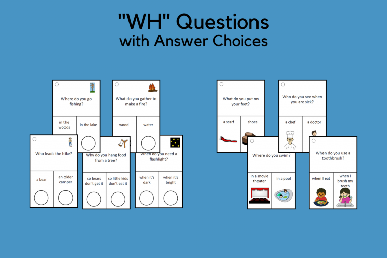 “WH” Questions with Answer Choices | Speech Therapy Ideas