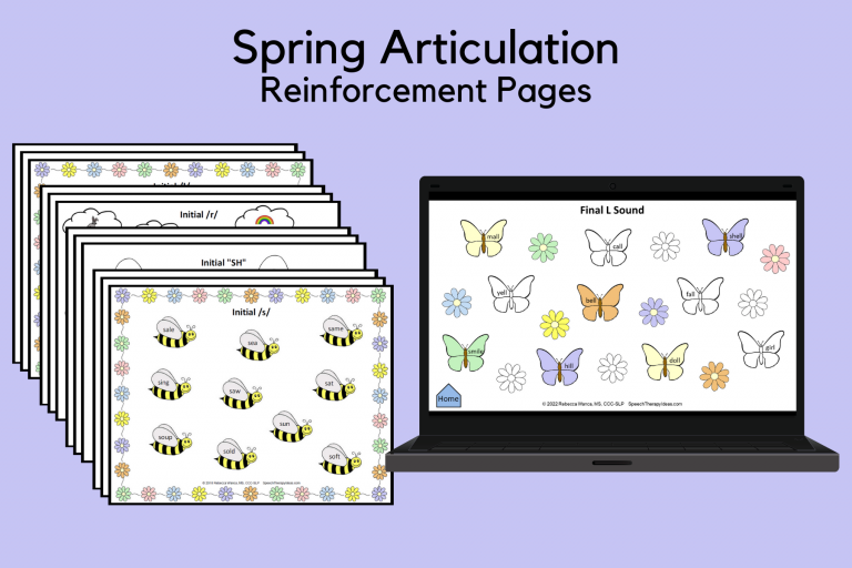 Spring Articulation Reinforcement Pages | Speech Therapy Ideas