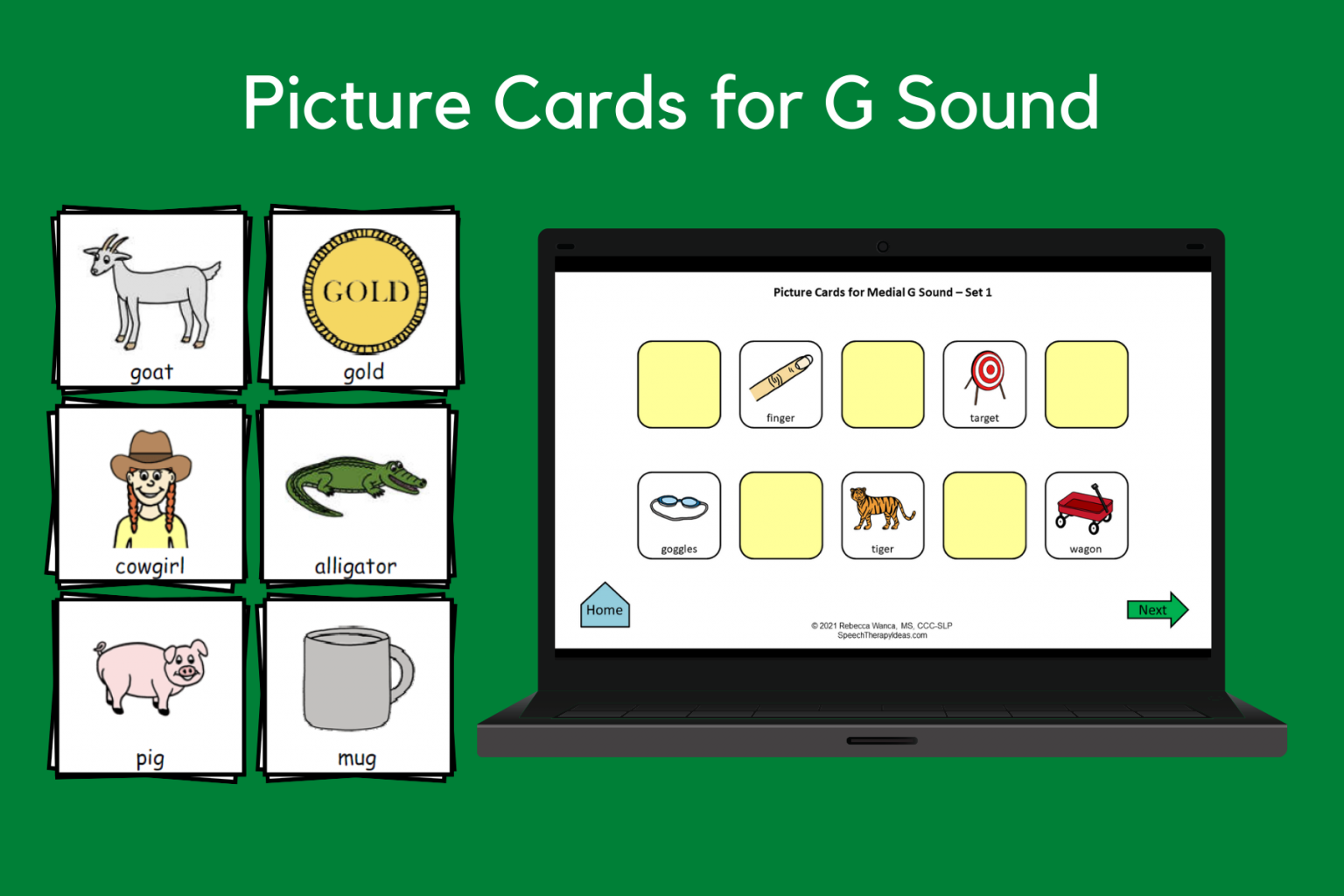 Picture Cards for G Sound | Speech Therapy Ideas