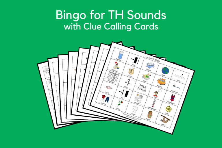 Bingo Games with Clues for TH Sounds | Speech Therapy Ideas