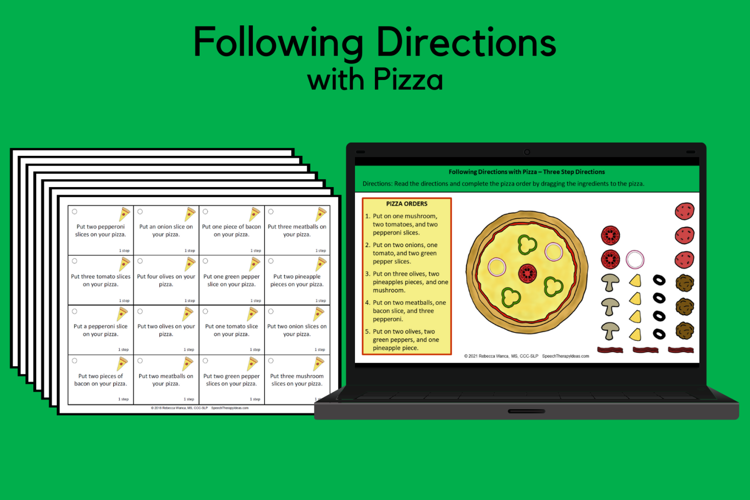 Following Directions with Pizza | Speech Therapy Ideas