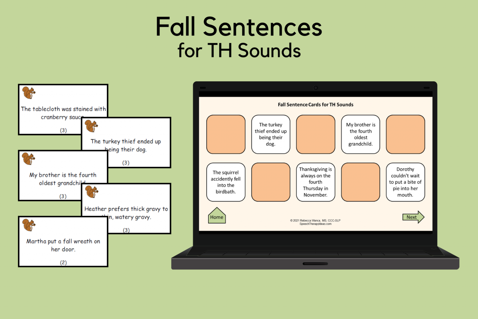 Fall Sentences for TH Sounds | Speech Therapy Ideas