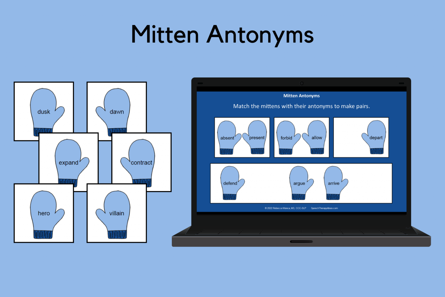 Mitten Antonyms | Speech Therapy Ideas