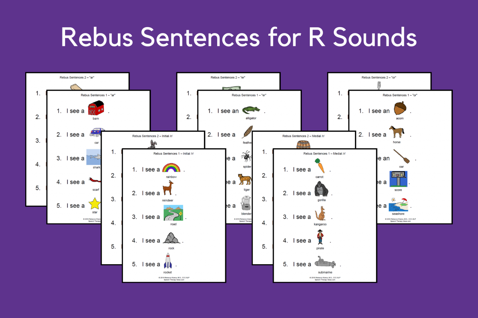 Rebus Sentences for R Sounds | Speech Therapy Ideas