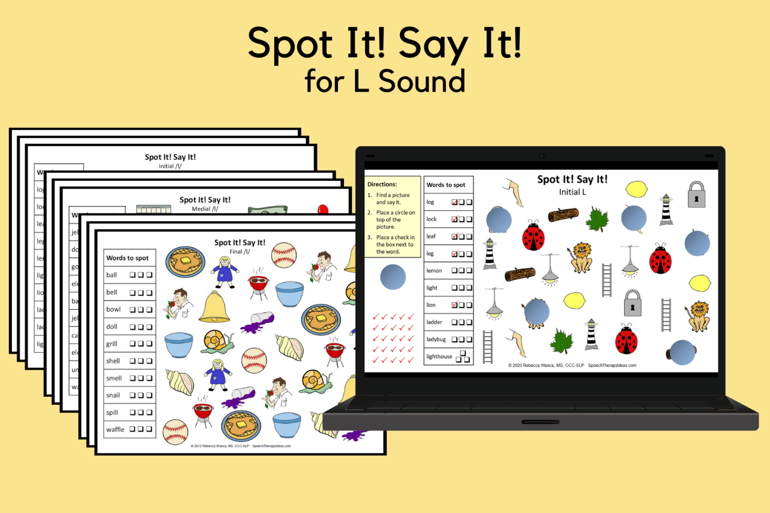 Spot It! Say It! Pages for L Sound | Speech Therapy Ideas
