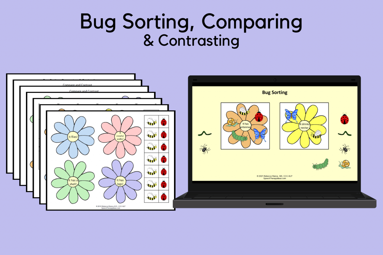Bug Sorting, Comparing & Contrasting | Speech Therapy Ideas