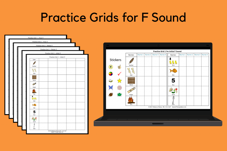 Practice Grids for F Sound | Speech Therapy Ideas