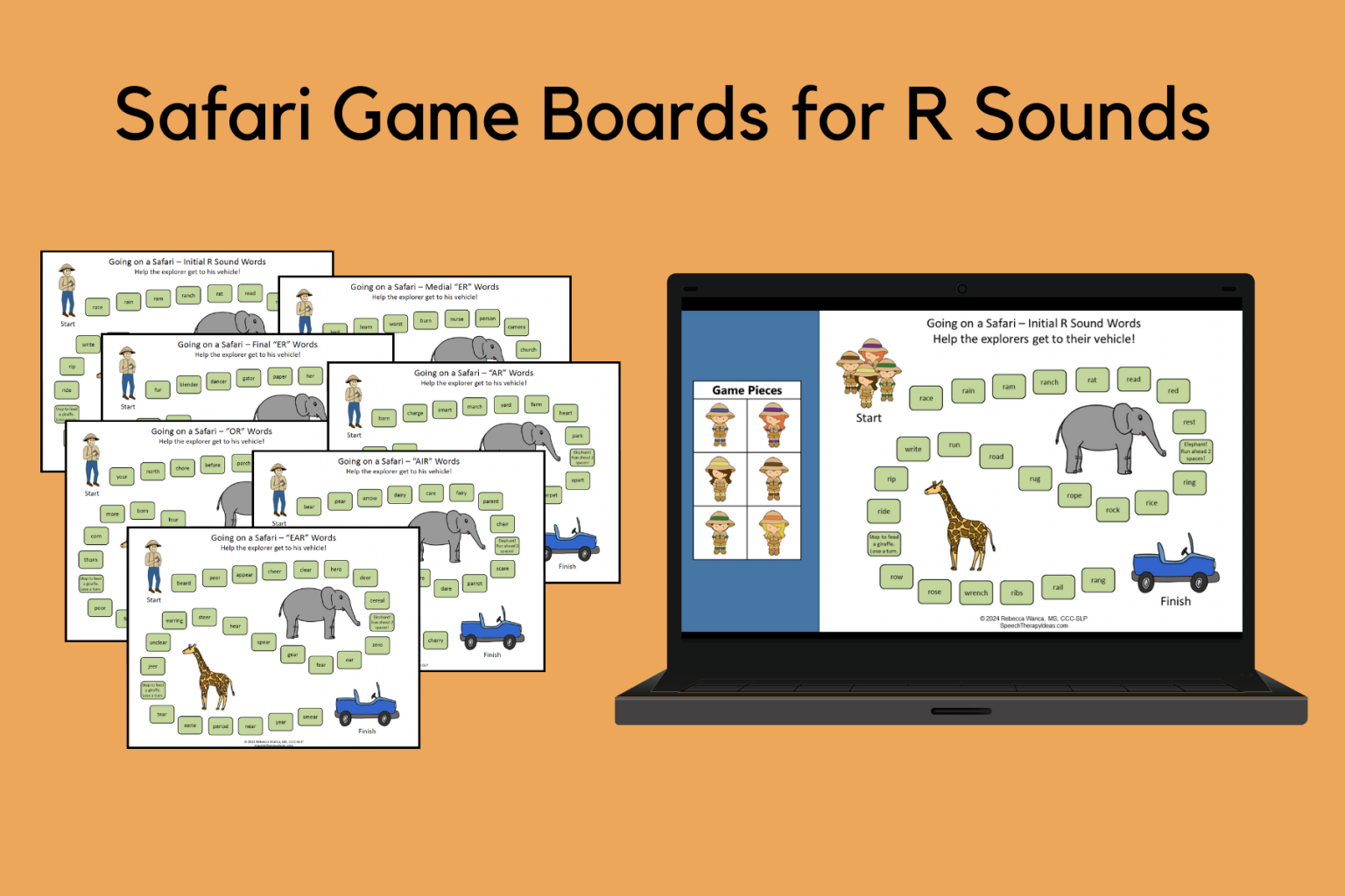 Safari Game Board for R Sounds | Speech Therapy Ideas