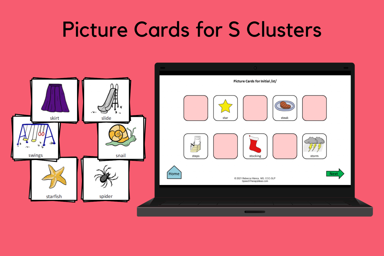 Picture Cards for S Clusters | Speech Therapy Ideas