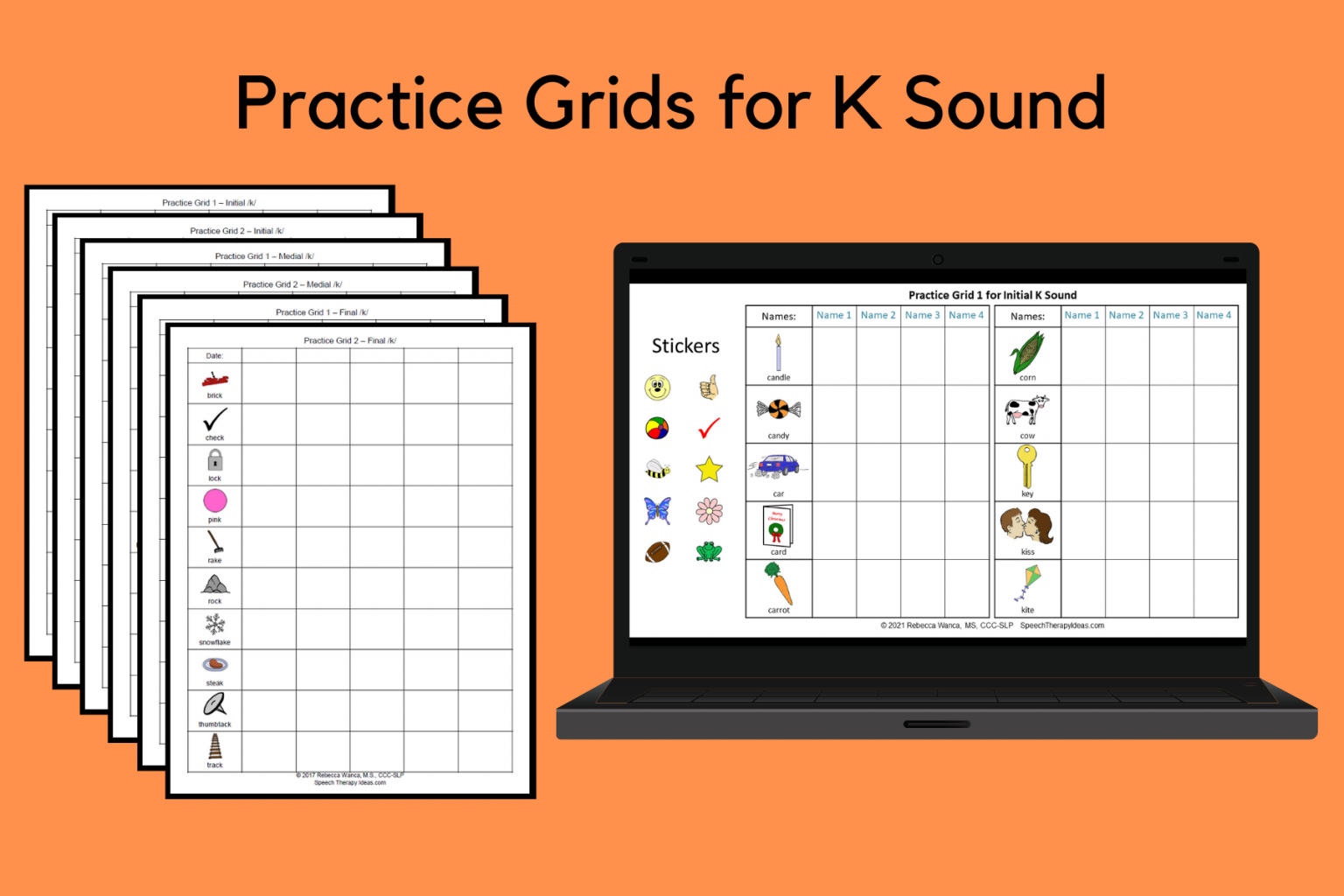 Practice Grids for K Sound | Speech Therapy Ideas