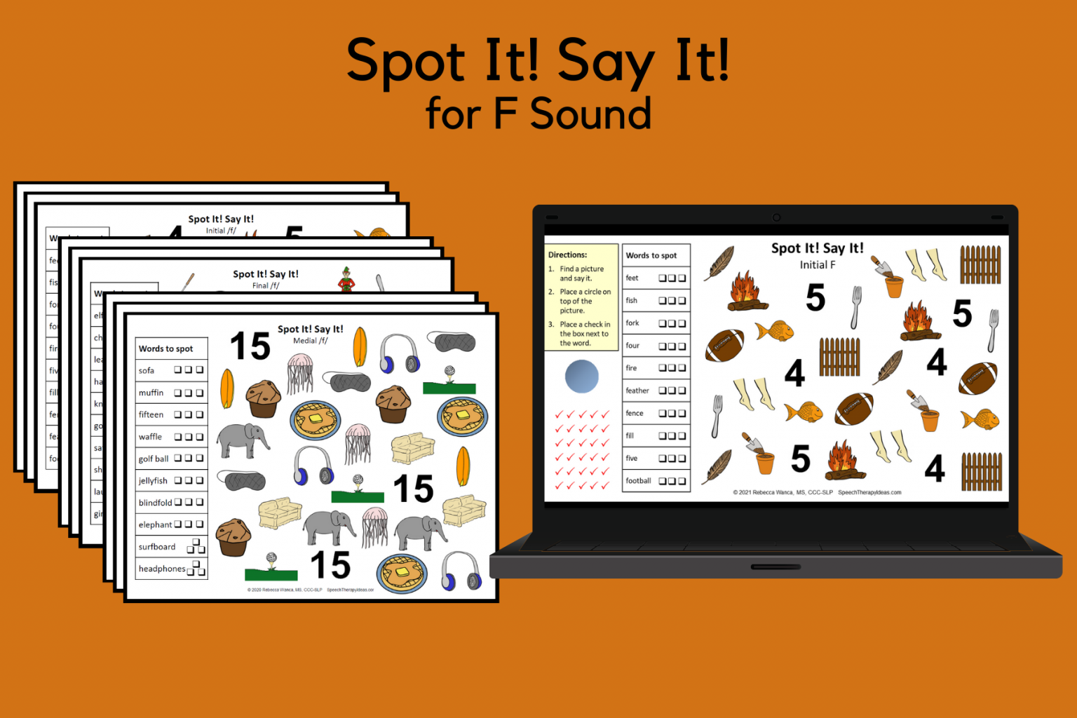 Spot It! Say It! Pages for F Sound | Speech Therapy Ideas