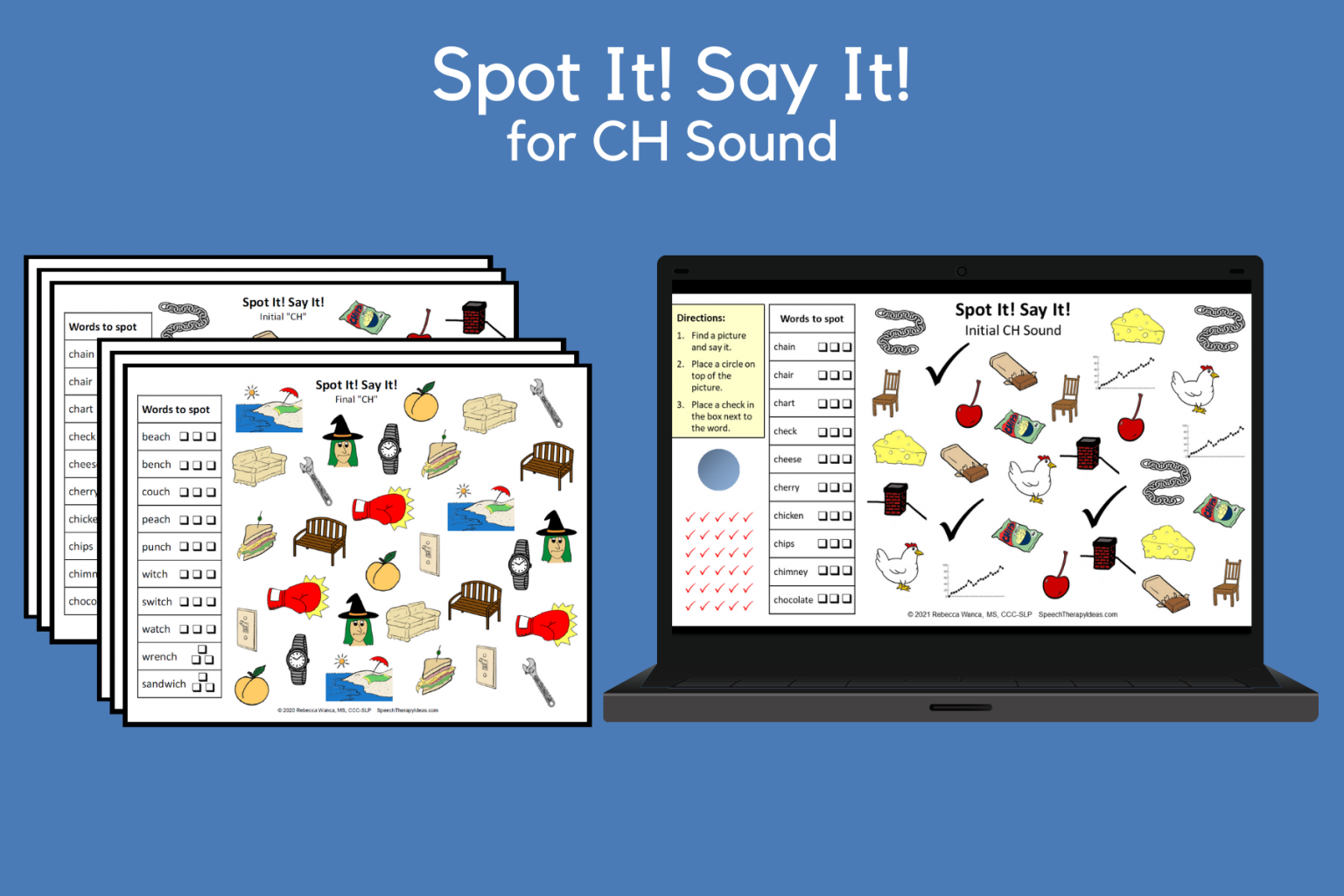 Spot It! Say It! Pages for CH Sound | Speech Therapy Ideas