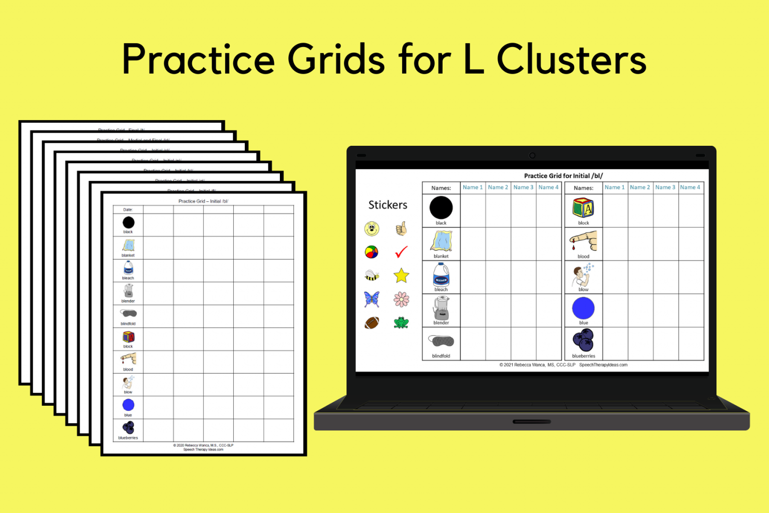 Practice Grids for L Clusters | Speech Therapy Ideas