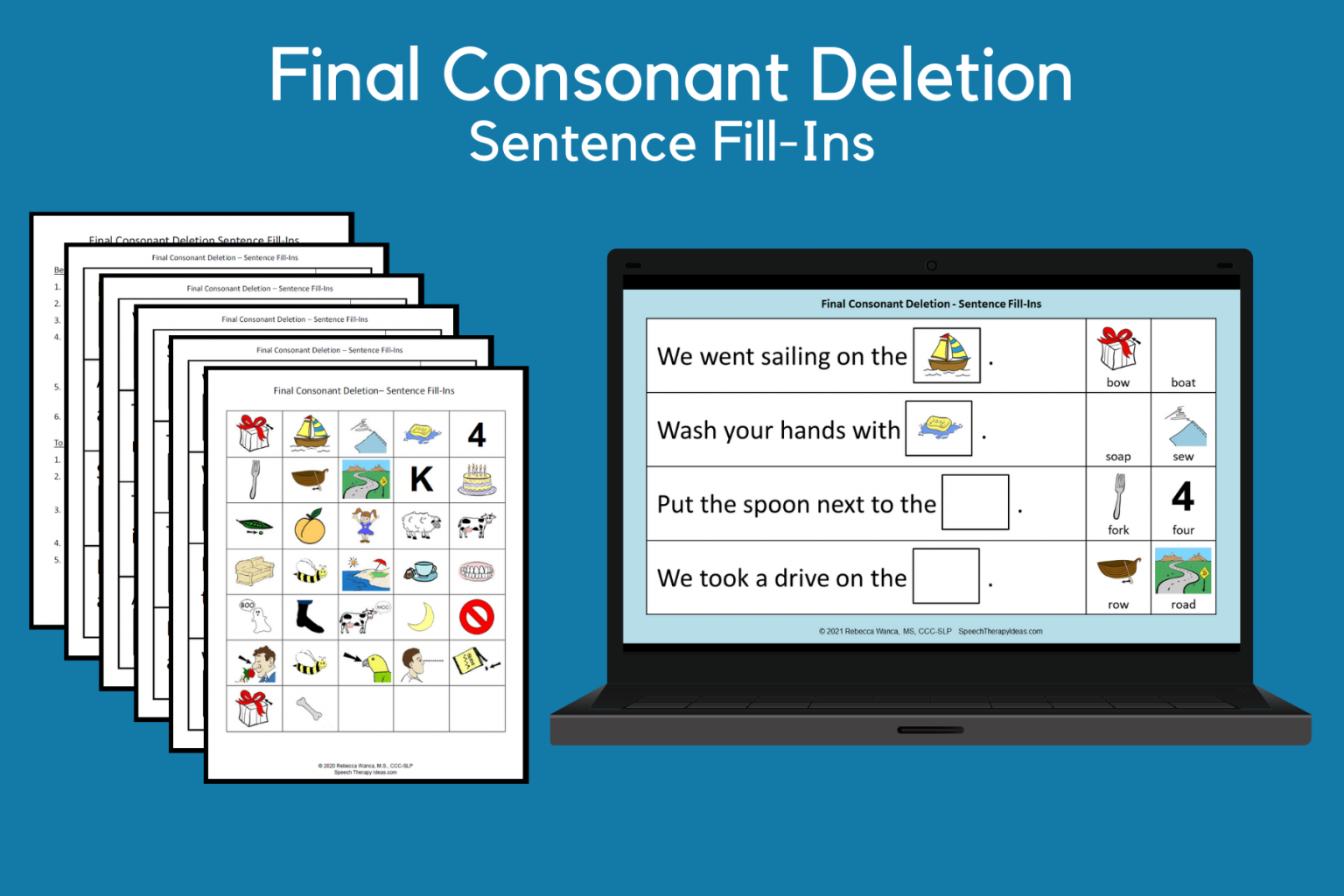 Final Consonant Deletion Sentence Fill-Ins | Speech Therapy Ideas