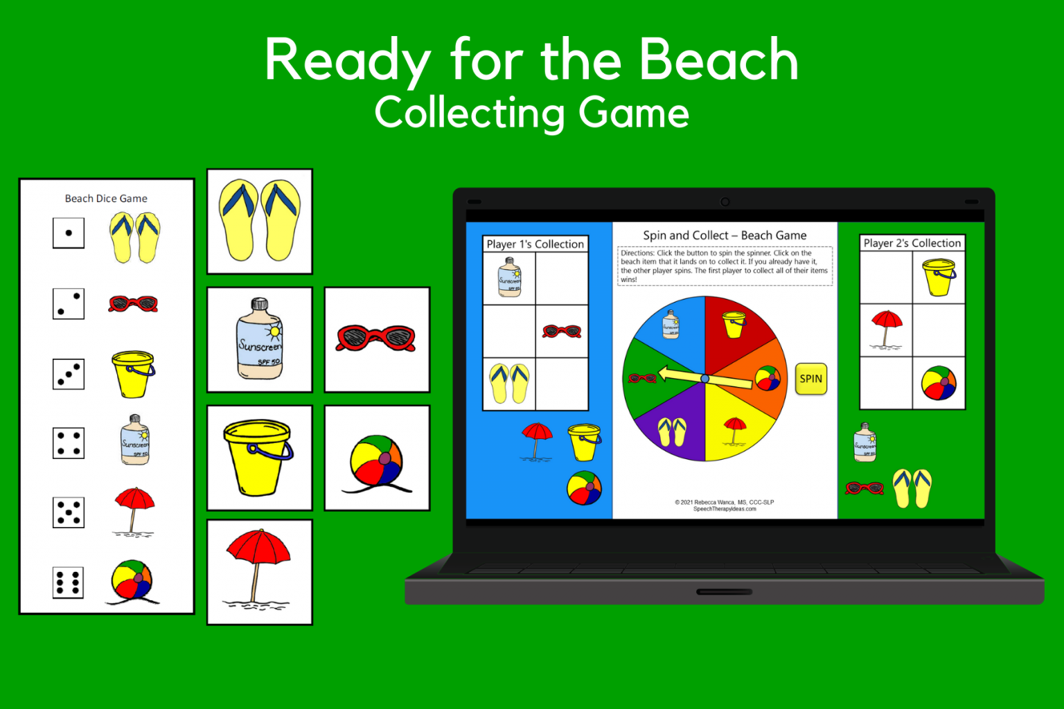 Ready for the Beach Collecting Games | Speech Therapy Ideas