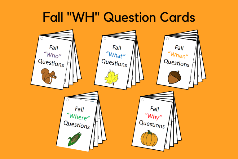 Fall “WH” Question Cards | Speech Therapy Ideas