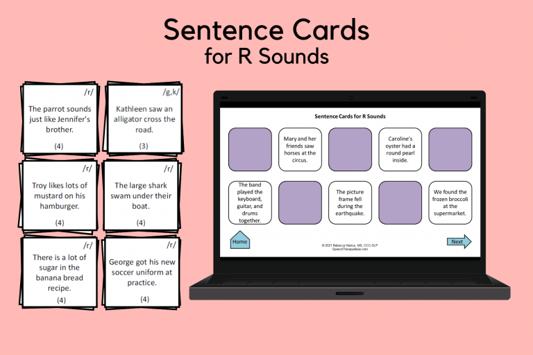Sentence Cards for R Sounds | Speech Therapy Ideas