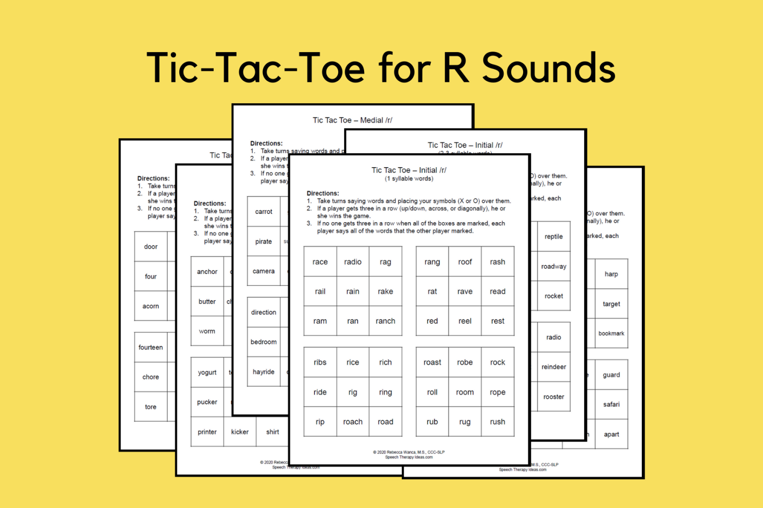 Tic Tac Toe for R Sounds | Speech Therapy Ideas