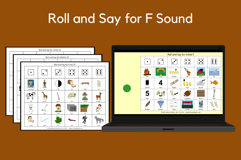 Roll and Say for F Sound | Speech Therapy Ideas