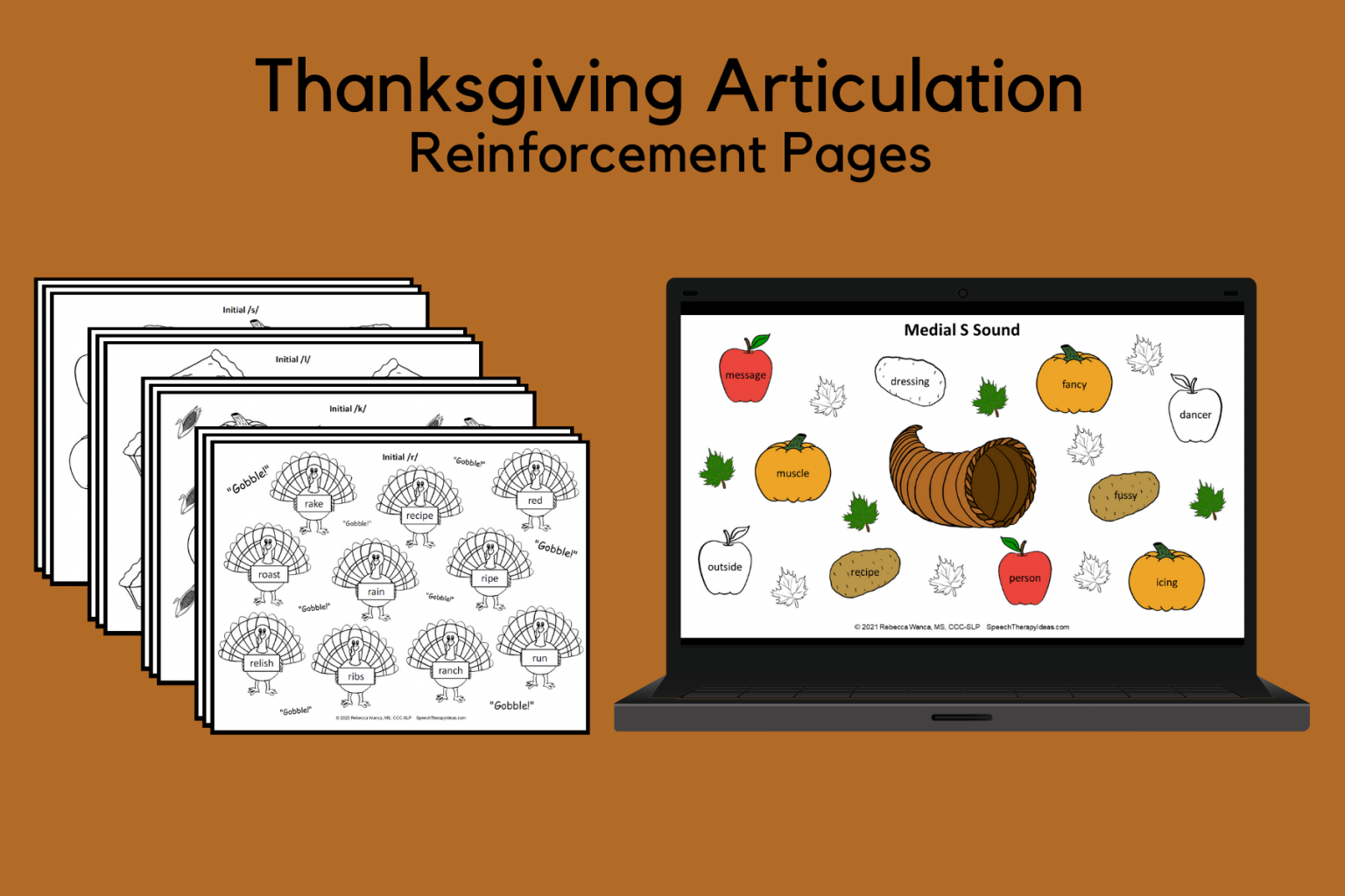 Thanksgiving Articulation Reinforcement Pages | Speech Therapy Ideas