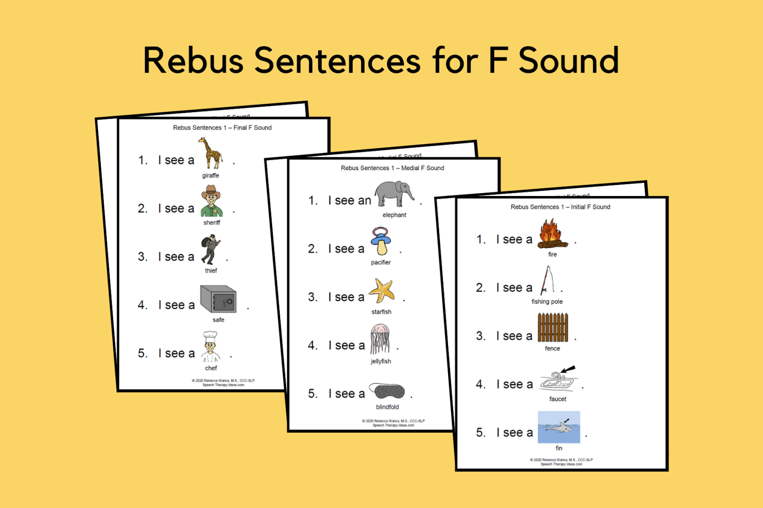 Rebus Sentences for F Sound | Speech Therapy Ideas
