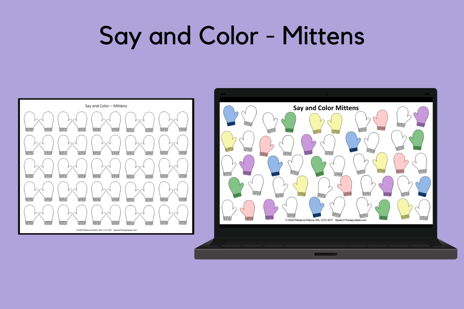 Say and Color – Mittens | Speech Therapy Ideas