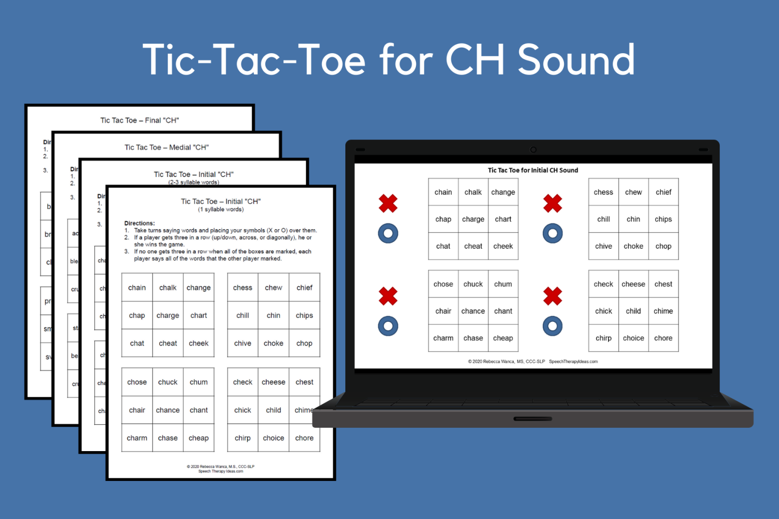 Tic-Tac-Toe Games for CH Sound | Speech Therapy Ideas