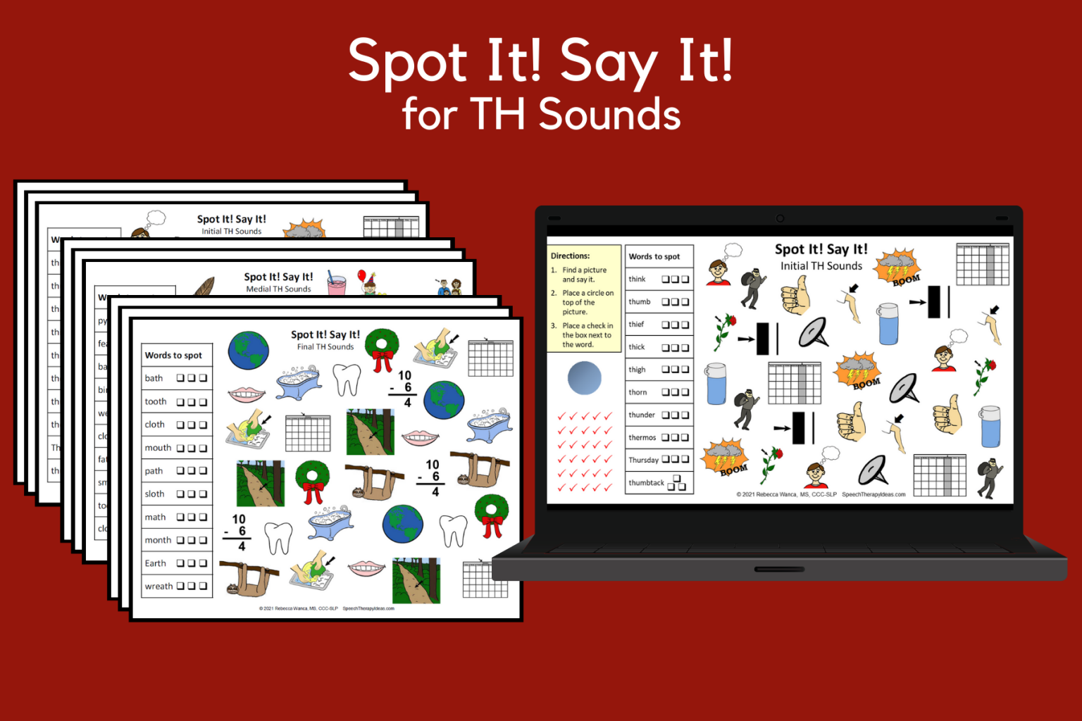 Spot It! Say It! Pages for TH Sounds | Speech Therapy Ideas