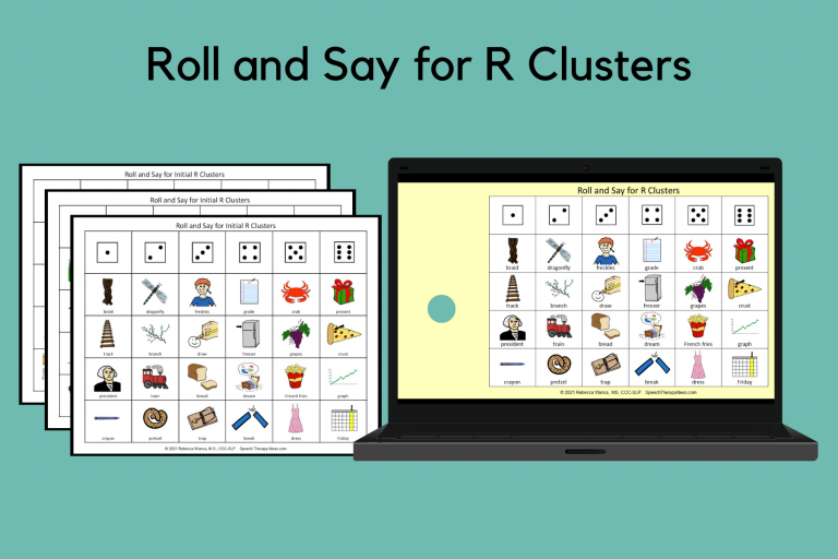 Roll and Say for R Clusters | Speech Therapy Ideas