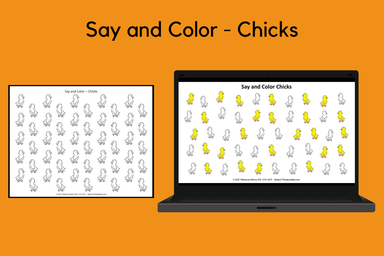 Say and Color – Chicks | Speech Therapy Ideas