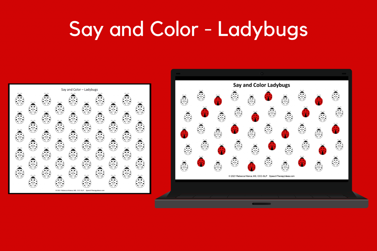 Say and Color – Ladybugs | Speech Therapy Ideas