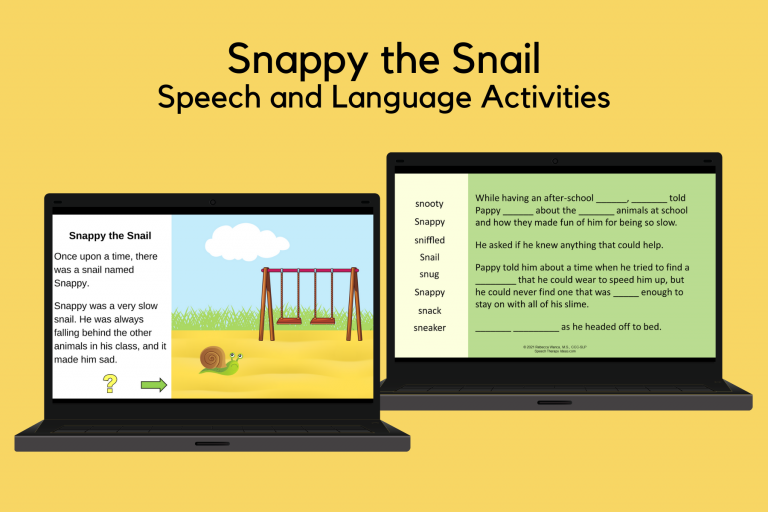 Snappy the Snail for Speech and Language Therapy | Speech Therapy Ideas