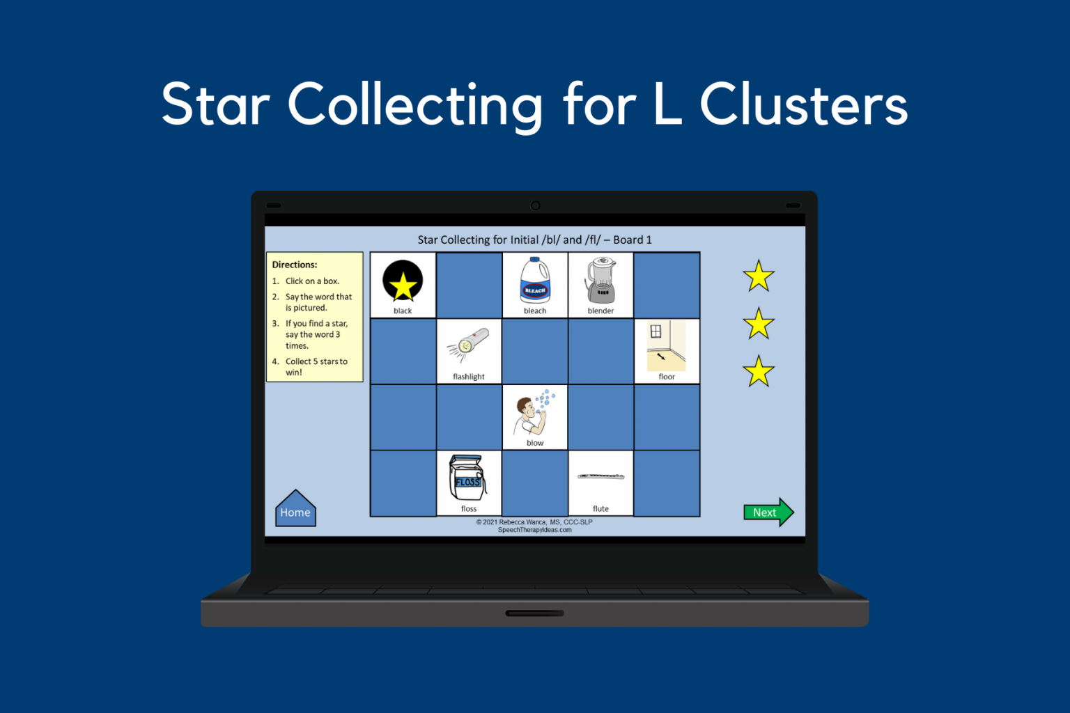Star Collecting for L Clusters | Speech Therapy Ideas