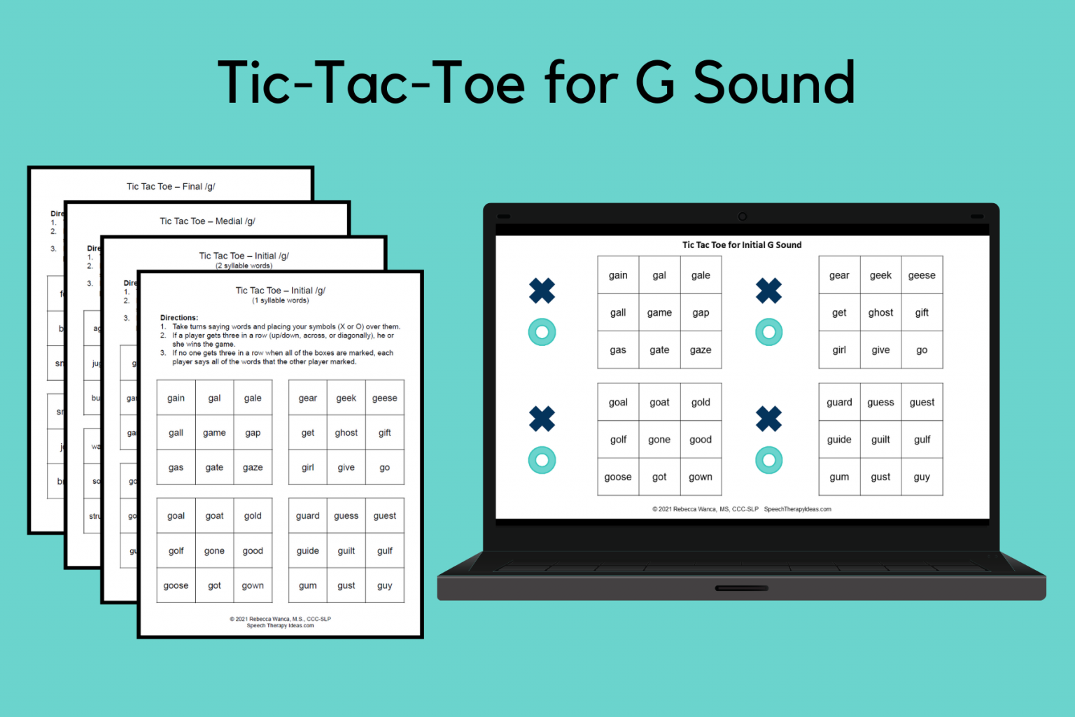 Tic-Tac-Toe Games for G Sound | Speech Therapy Ideas