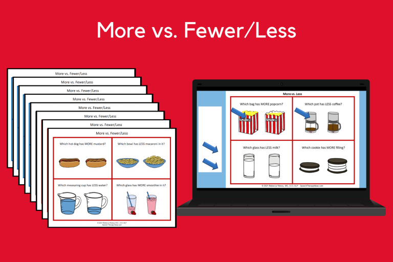 More vs. Fewer/Less | Speech Therapy Ideas