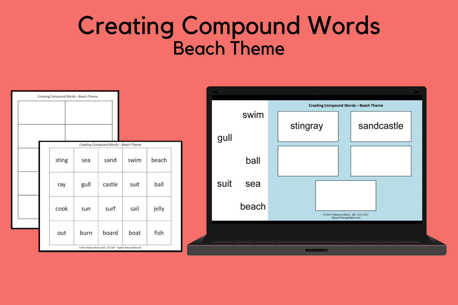 Creating Compound Words – Beach Theme | Speech Therapy Ideas