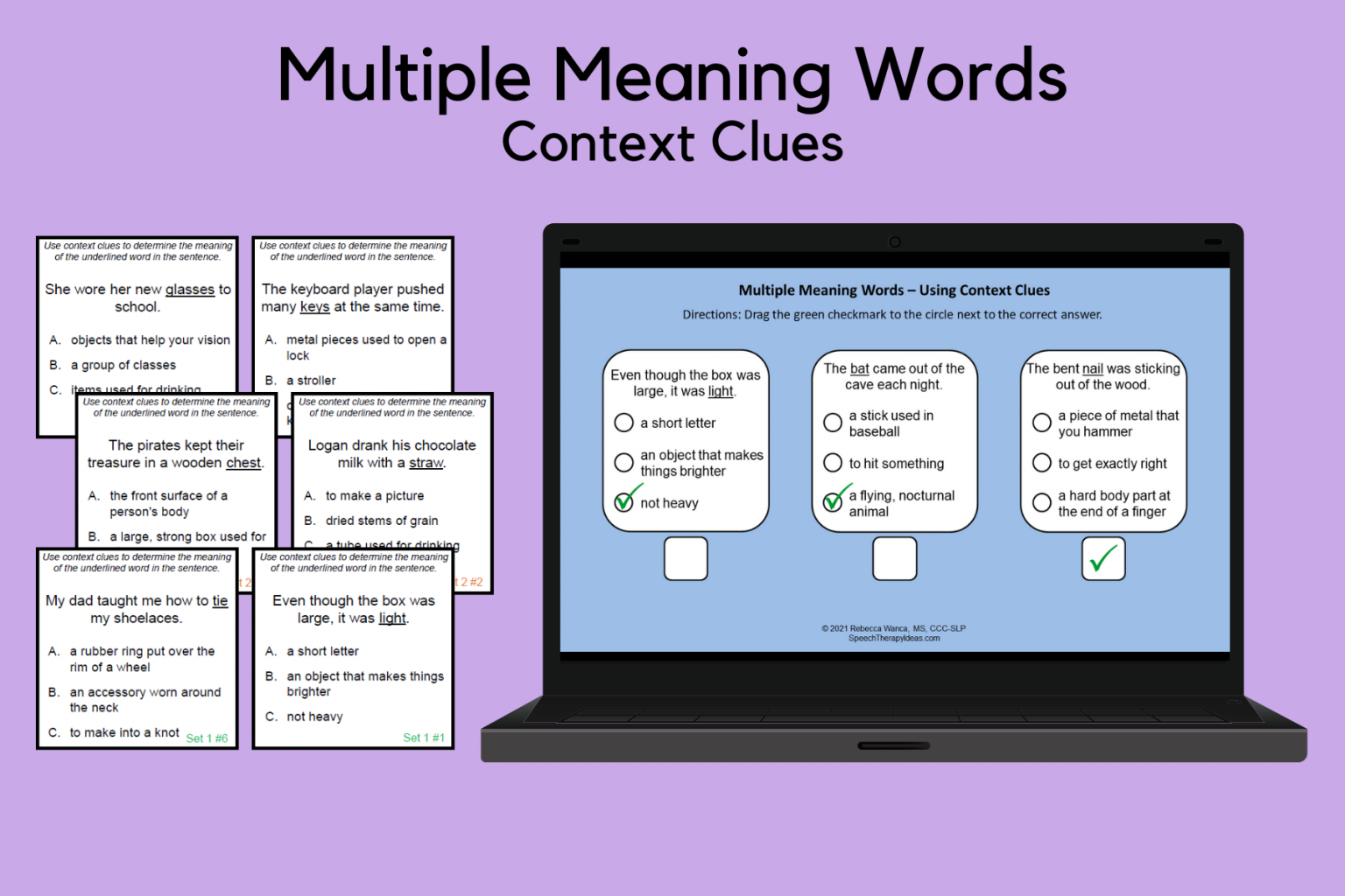 Multiple Meaning Words – Context Clues | Speech Therapy Ideas