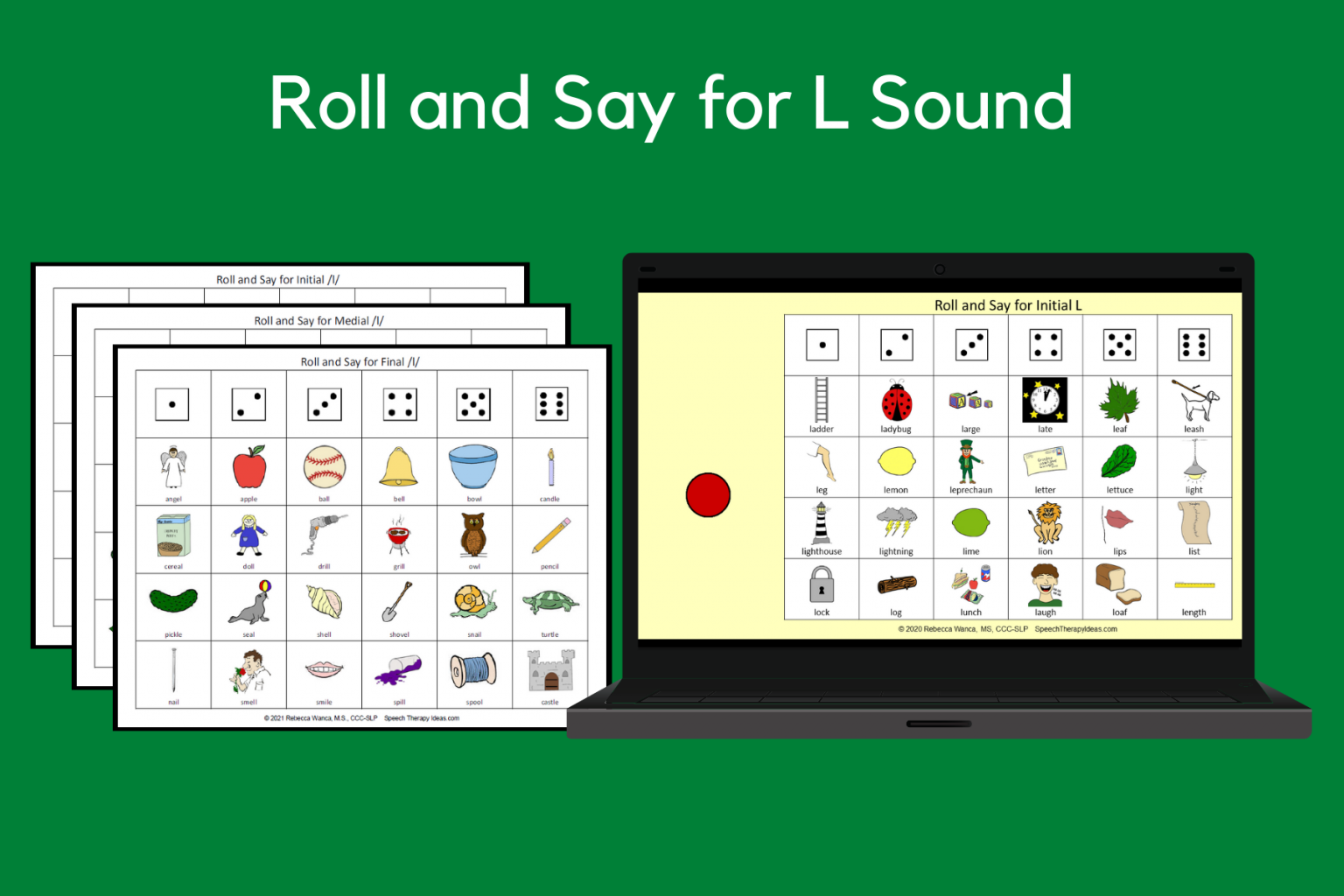 Roll and Say for L Sound | Speech Therapy Ideas