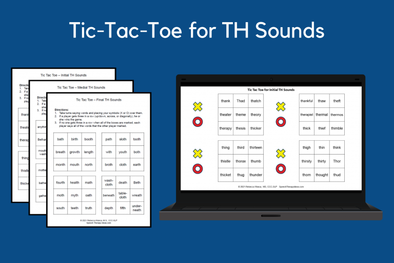 Tic-Tac-Toe for TH Sounds | Speech Therapy Ideas