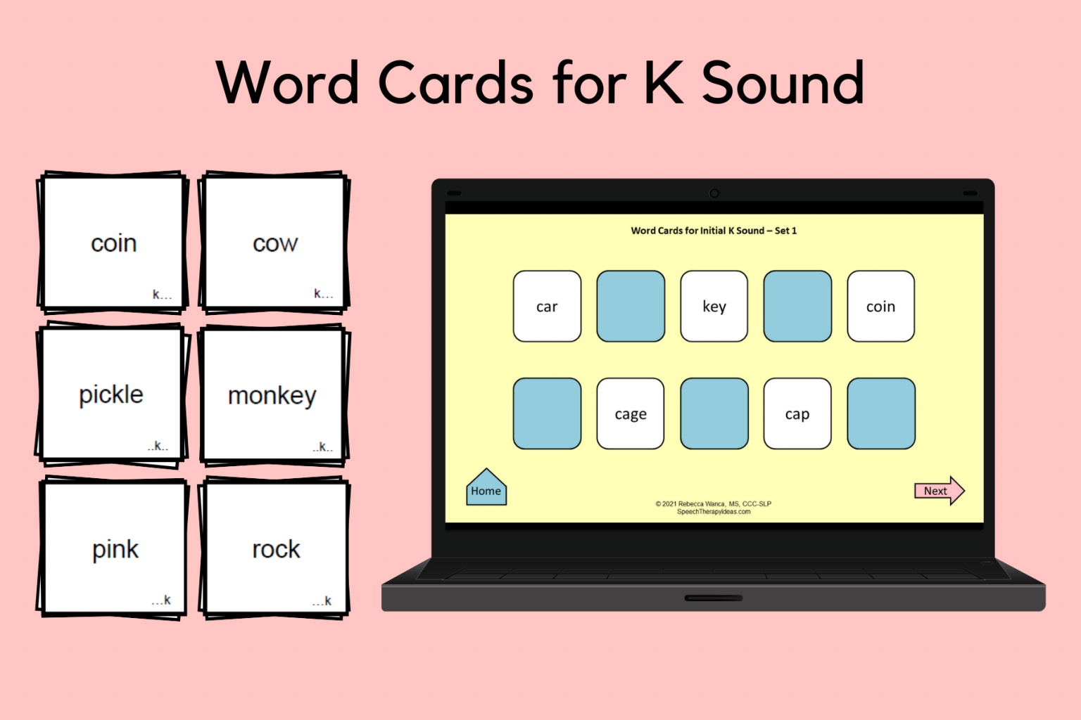 Word Cards for K Sound | Speech Therapy Ideas