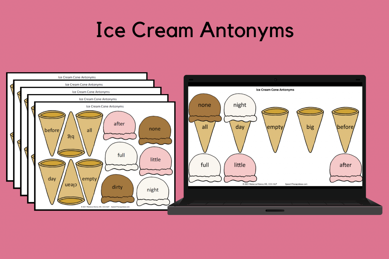 Ice Cream Antonyms | Speech Therapy Ideas