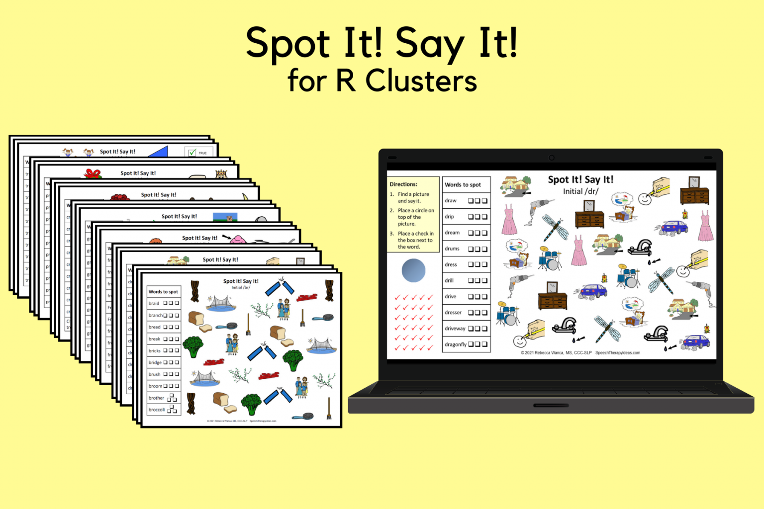 Spot It! Say It! Pages for R Clusters | Speech Therapy Ideas
